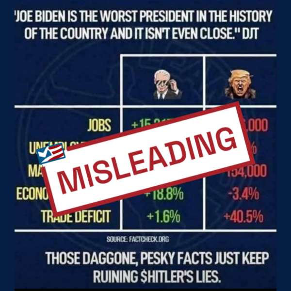 Graphic Cites FactCheck.org in Misleading Biden, Trump Economy ...